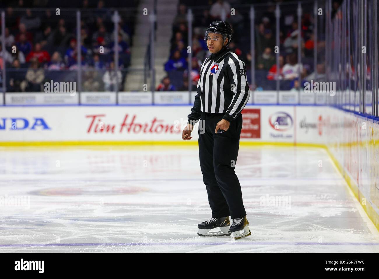 February 14th 2025: Linesman Anthony Lapointe (58) skates in the third ...