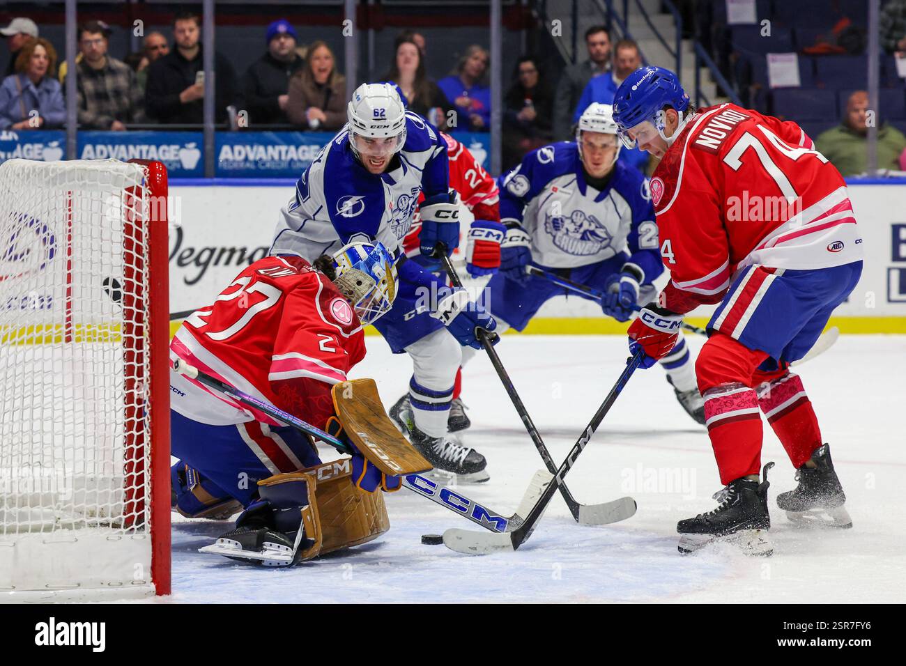 February 14th 2025: Rochester Americans goaltender Devon Levi (27 ...