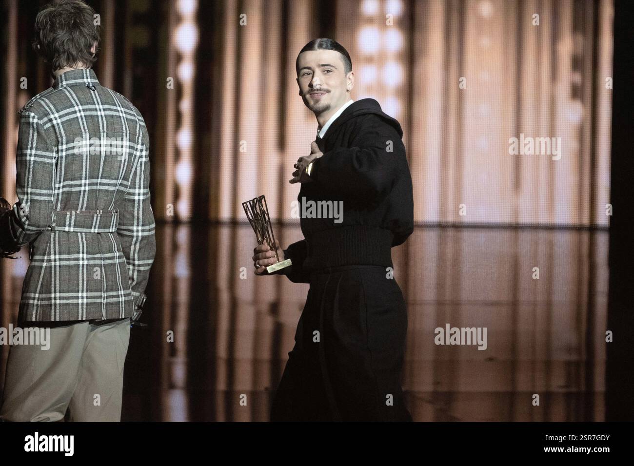 Pierre Garnier celebrates after receiving the male revelation award ...