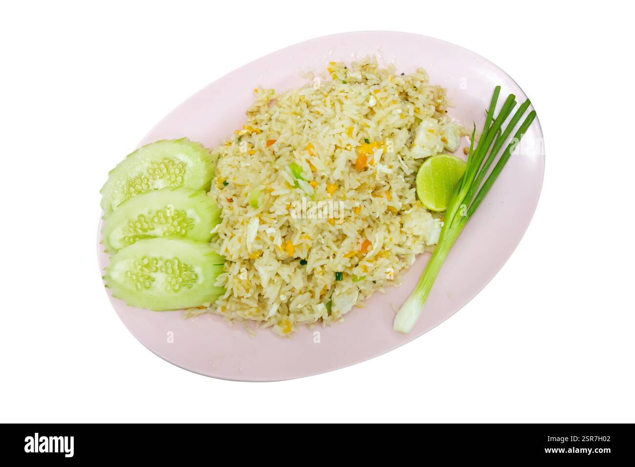 Die cut of Crab Fried Rice on white isolated Stock Photo - Alamy