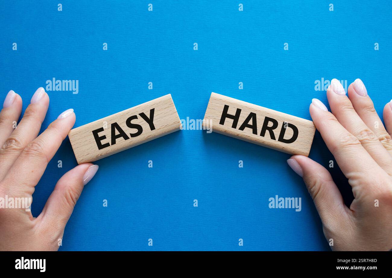 Easy or Hard symbol. Concept word Easy or Hard on wooden blocks ...