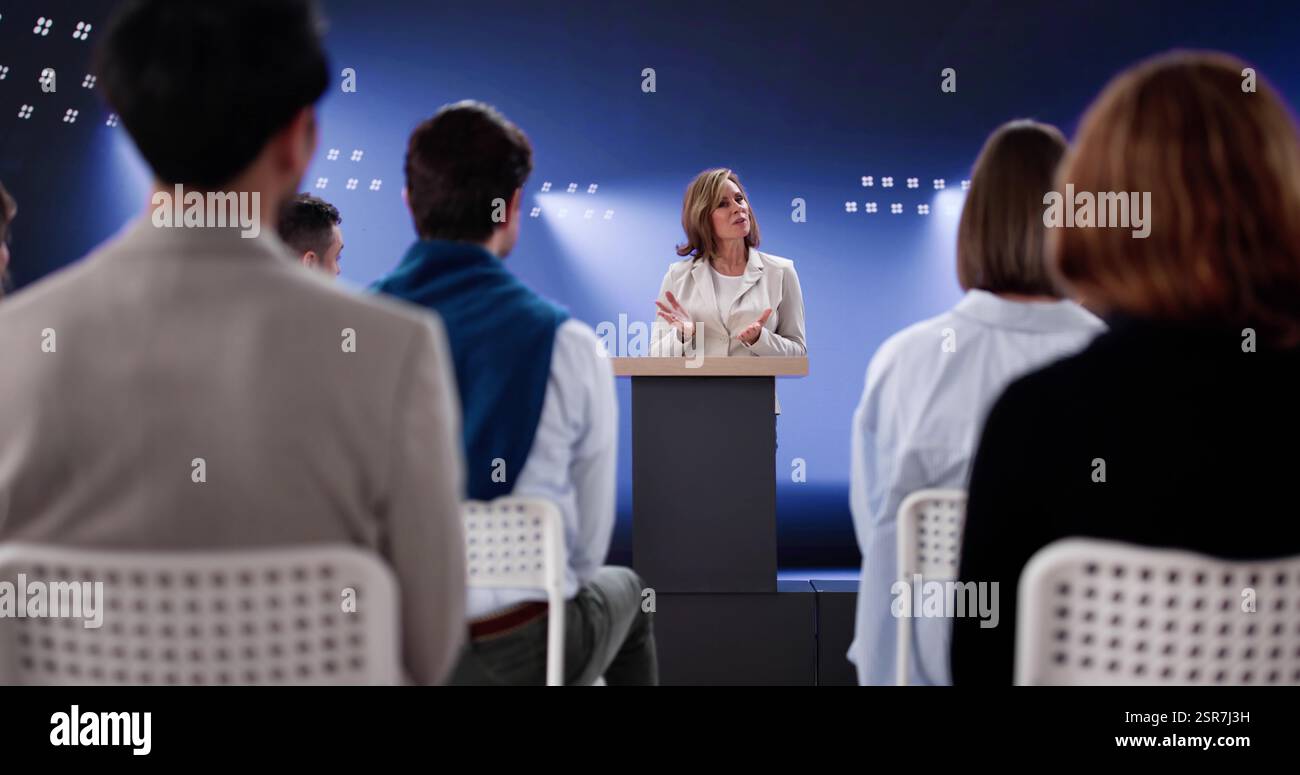 Diverse Business Professional Giving Training Workshop at University ...