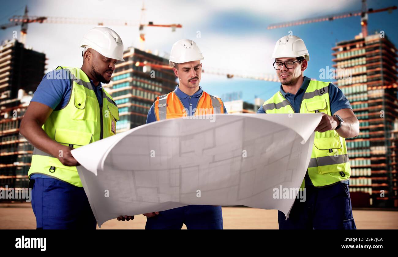 OSHA Inspection Worker At Construction Site Checking Building Safety ...