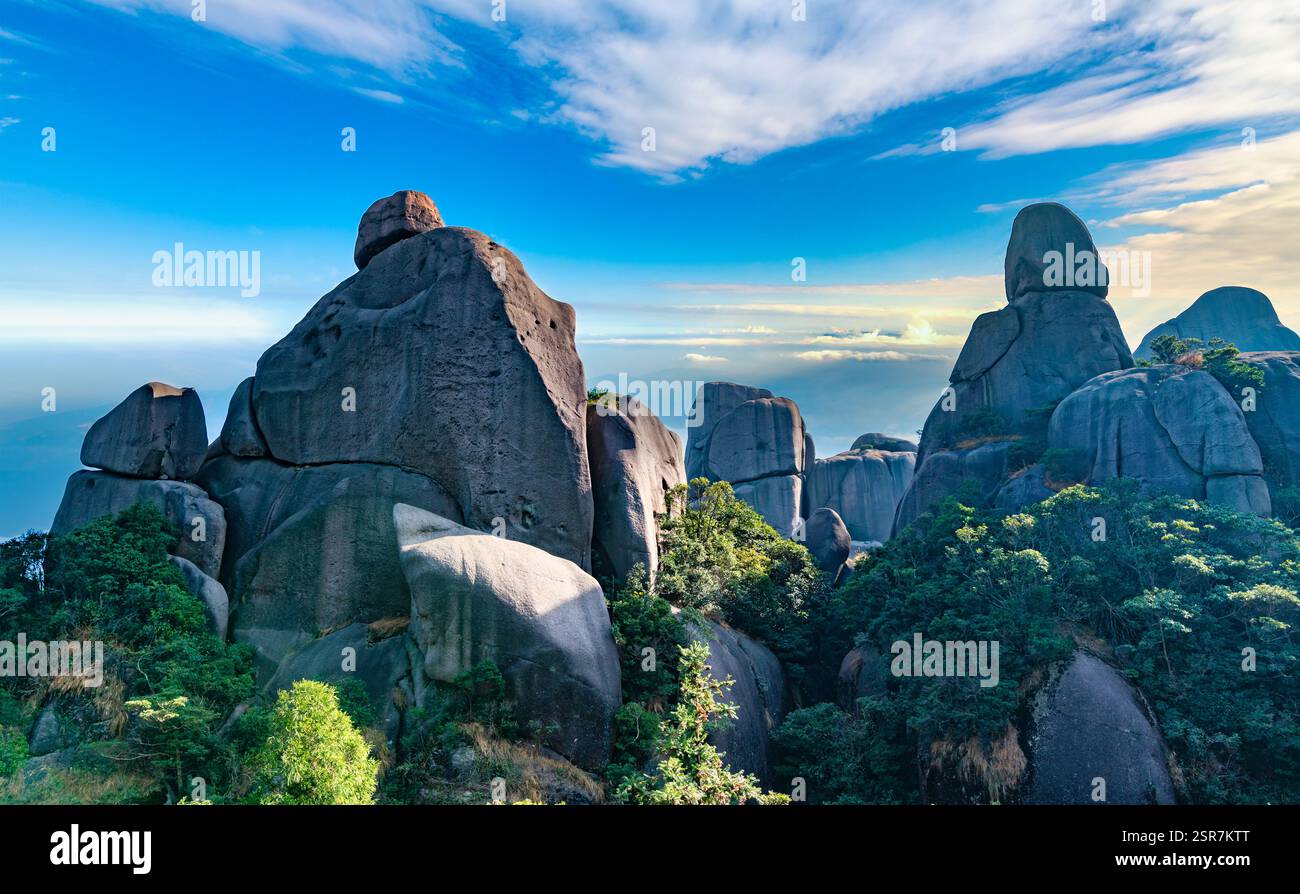 Aerial photography of Taimu Mountain in Ningde City, Fujian Province ...