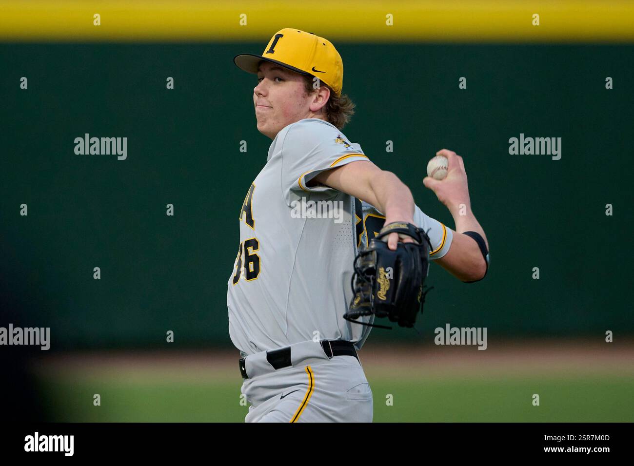 Iowa Hawkeyes pitcher Tyler Guerin (36) during warmups before an NCAA ...
