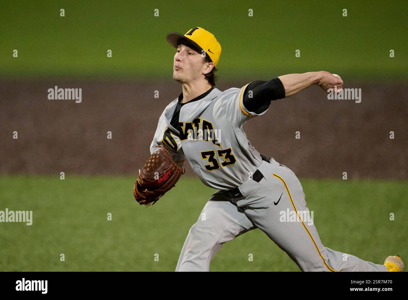 Iowa Hawkeyes pitcher Cade Obermueller (33) during an NCAA baseball ...