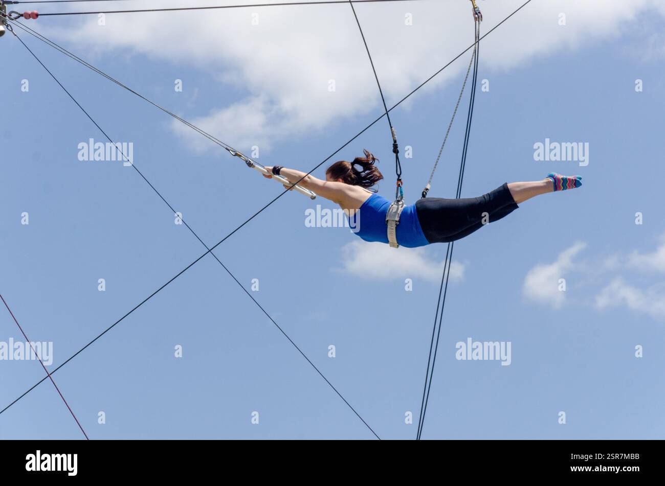 Women practicing at the trapeze school in Washington DC Stock Photo - Alamy