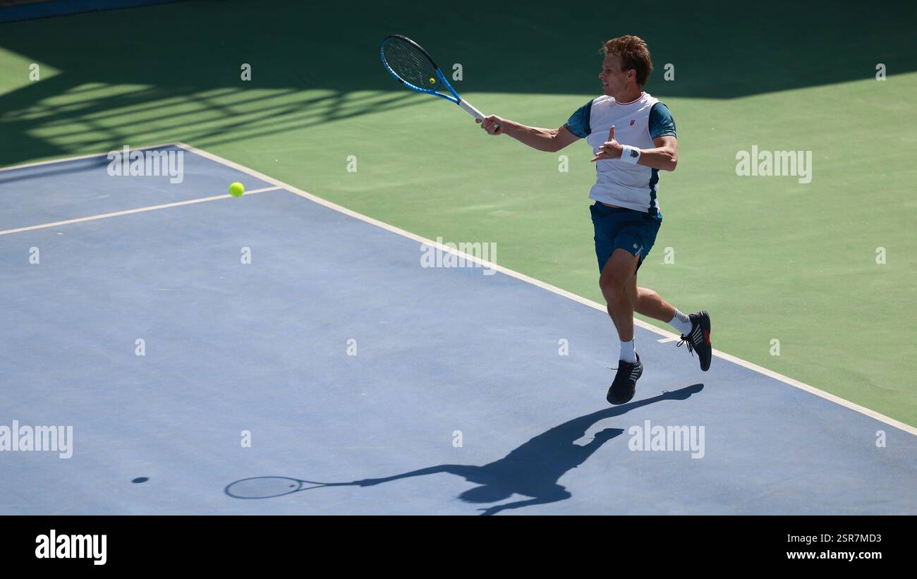New Delhi, Delhi, India. 14th Feb, 2025. Michael Geerts of Belgium ...
