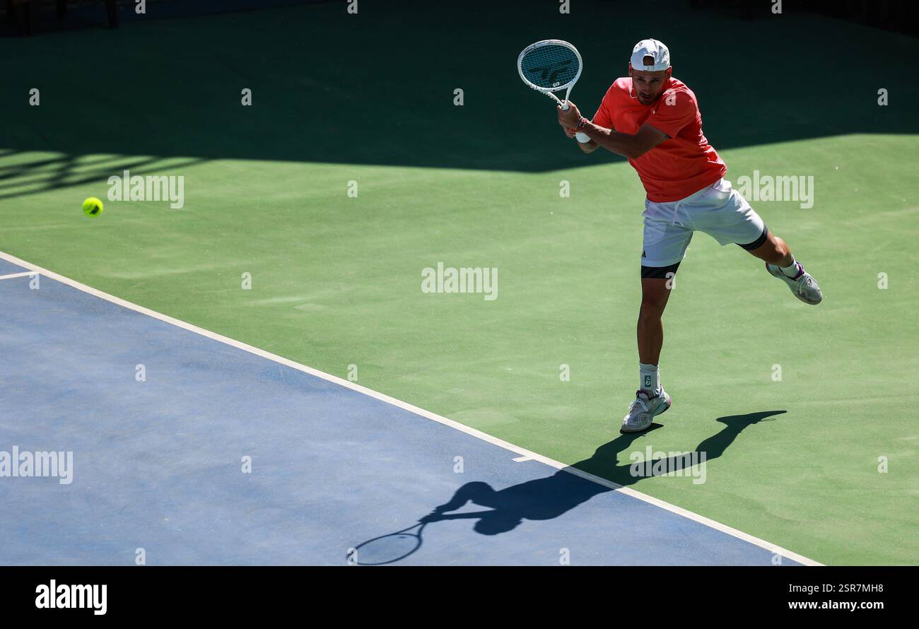 New Delhi, Delhi, India. 14th Feb, 2025. Kyrian Jacquet of France ...