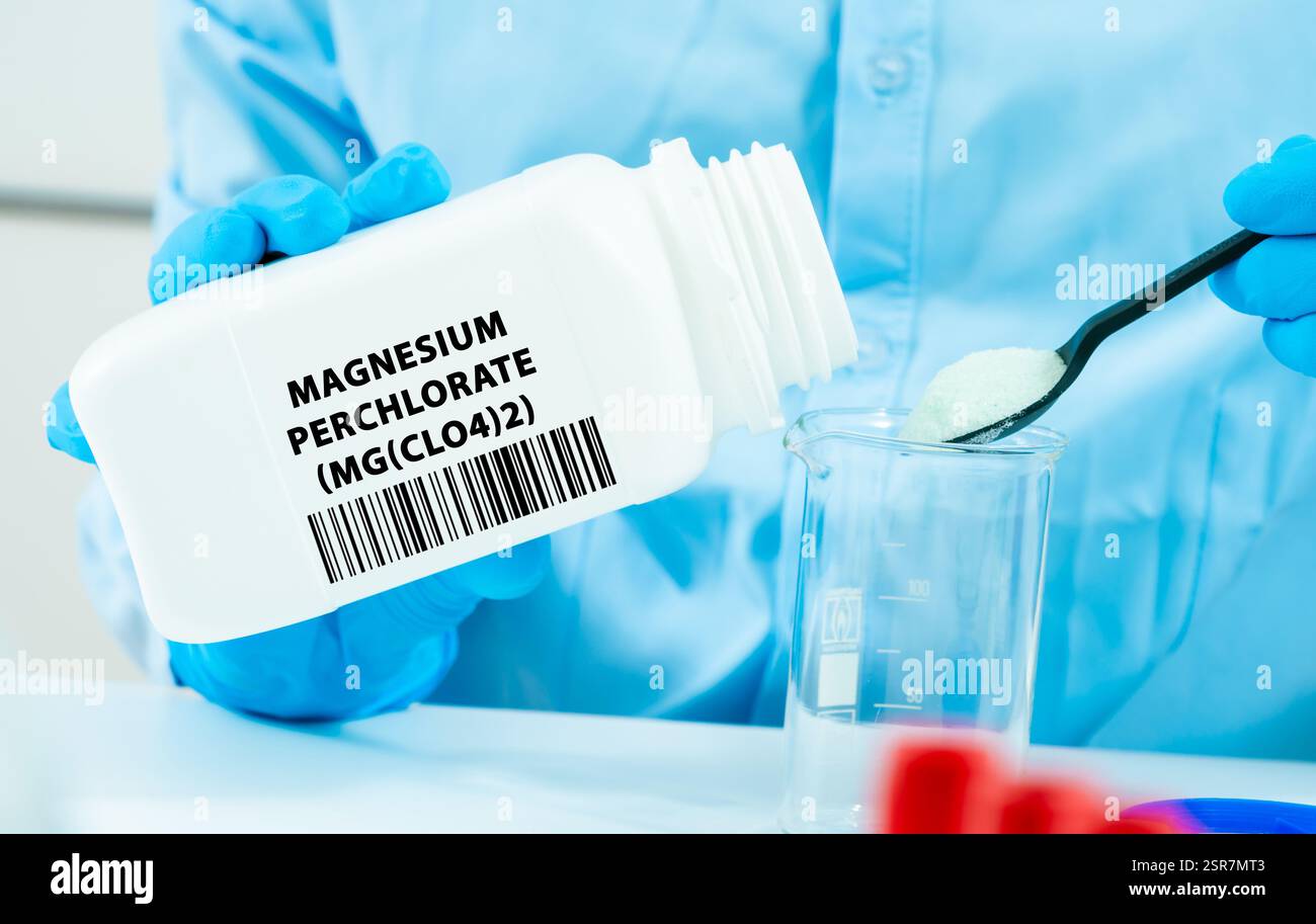 Magnesium Perchlorate (Mg(ClO4)2) Used as a desiccant and in pyrotechnics Stock Photo - Alamy