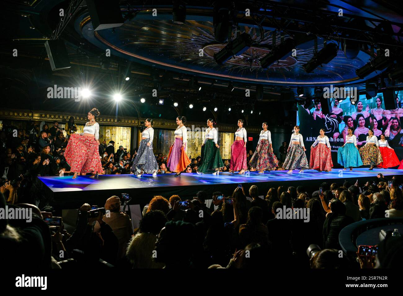 Models walking the runway at New York Fashion Week Fall 2025, held in ...