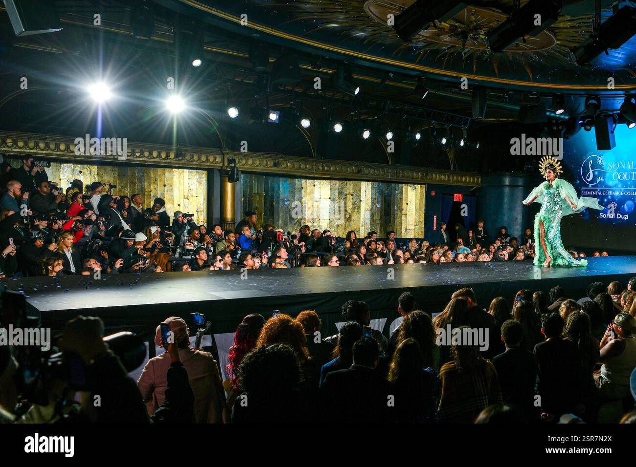 Model walking the runway at New York Fashion Week Fall 2025, held in ...
