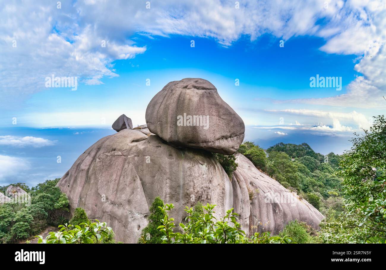 Aerial photography of Taimu Mountain in Ningde City, Fujian Province ...