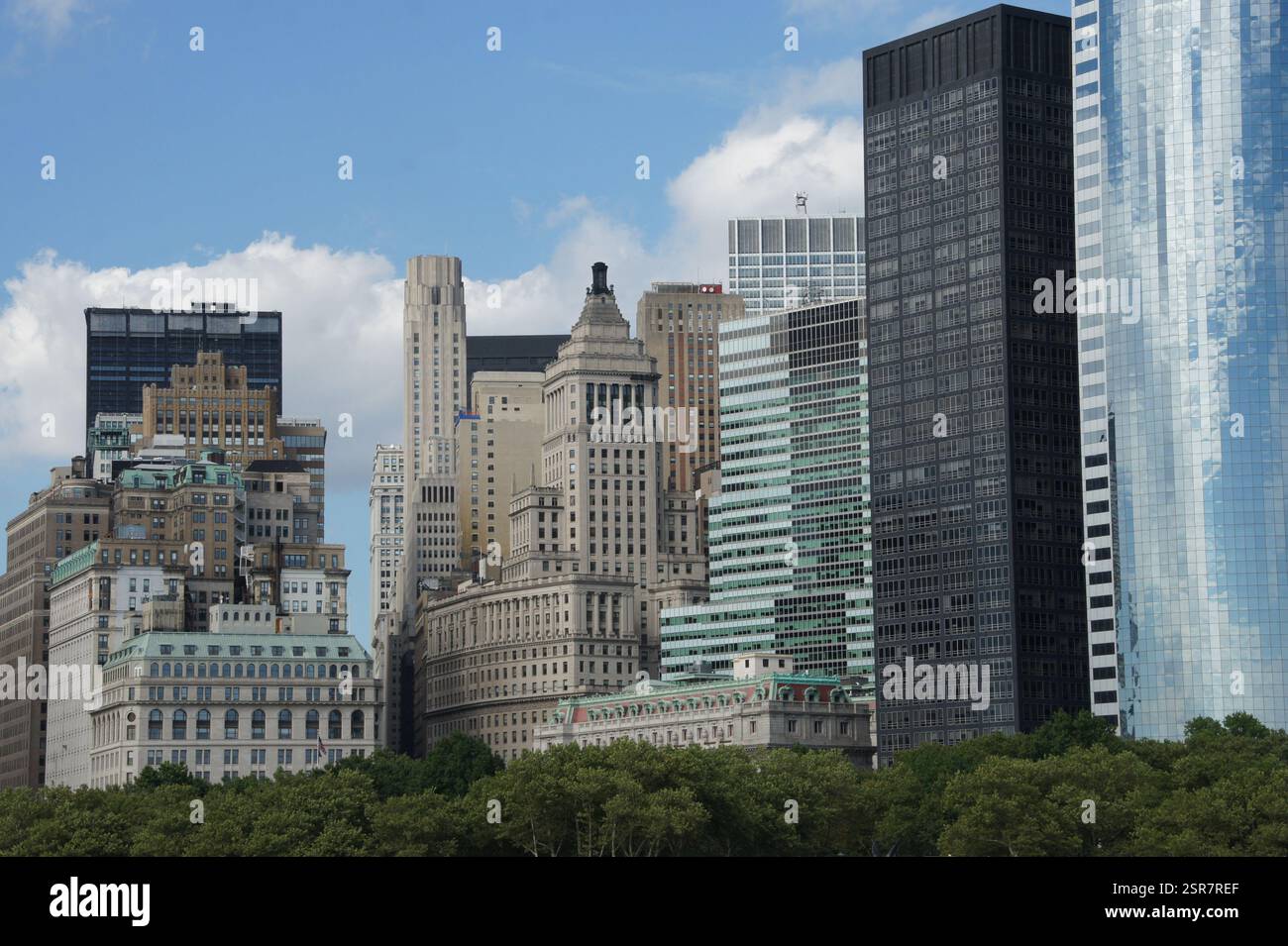 New York City's financial district: skyscrapers pierce the sky in a ...