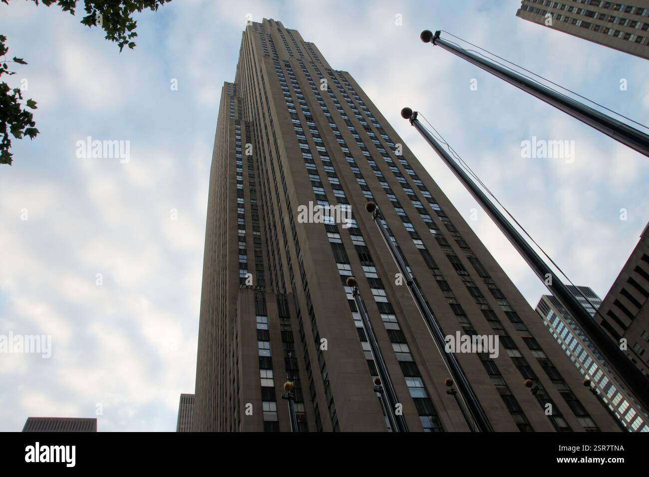 Art Deco skyscraper 30 Rockefeller Center in New York City towers with ...