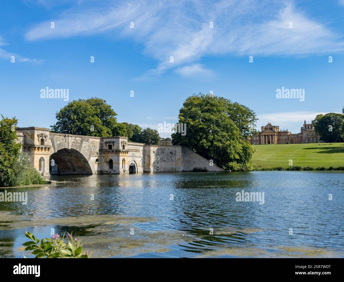 Vanbrughs Grand Bridge and Blenheim Palace in Woodstock, Oxfordshire ...