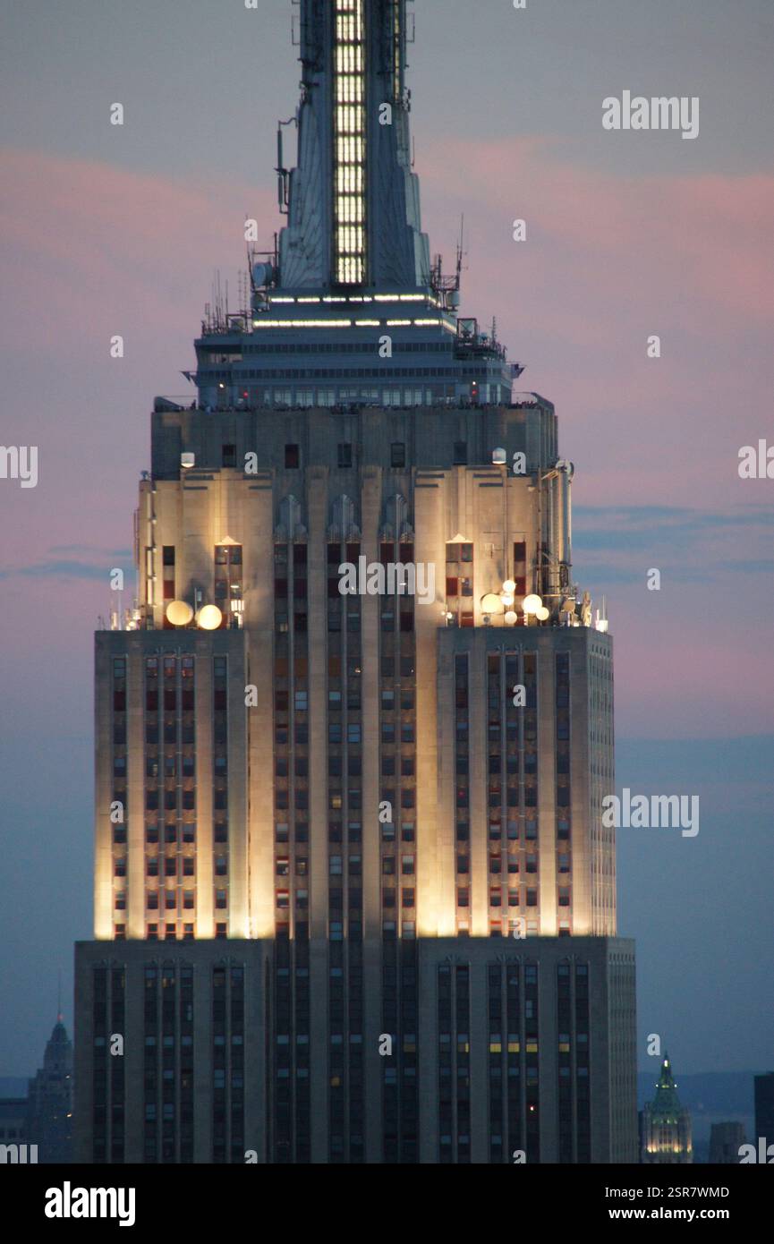 A timeless New York City scene. The Empire State Building, a majestic ...