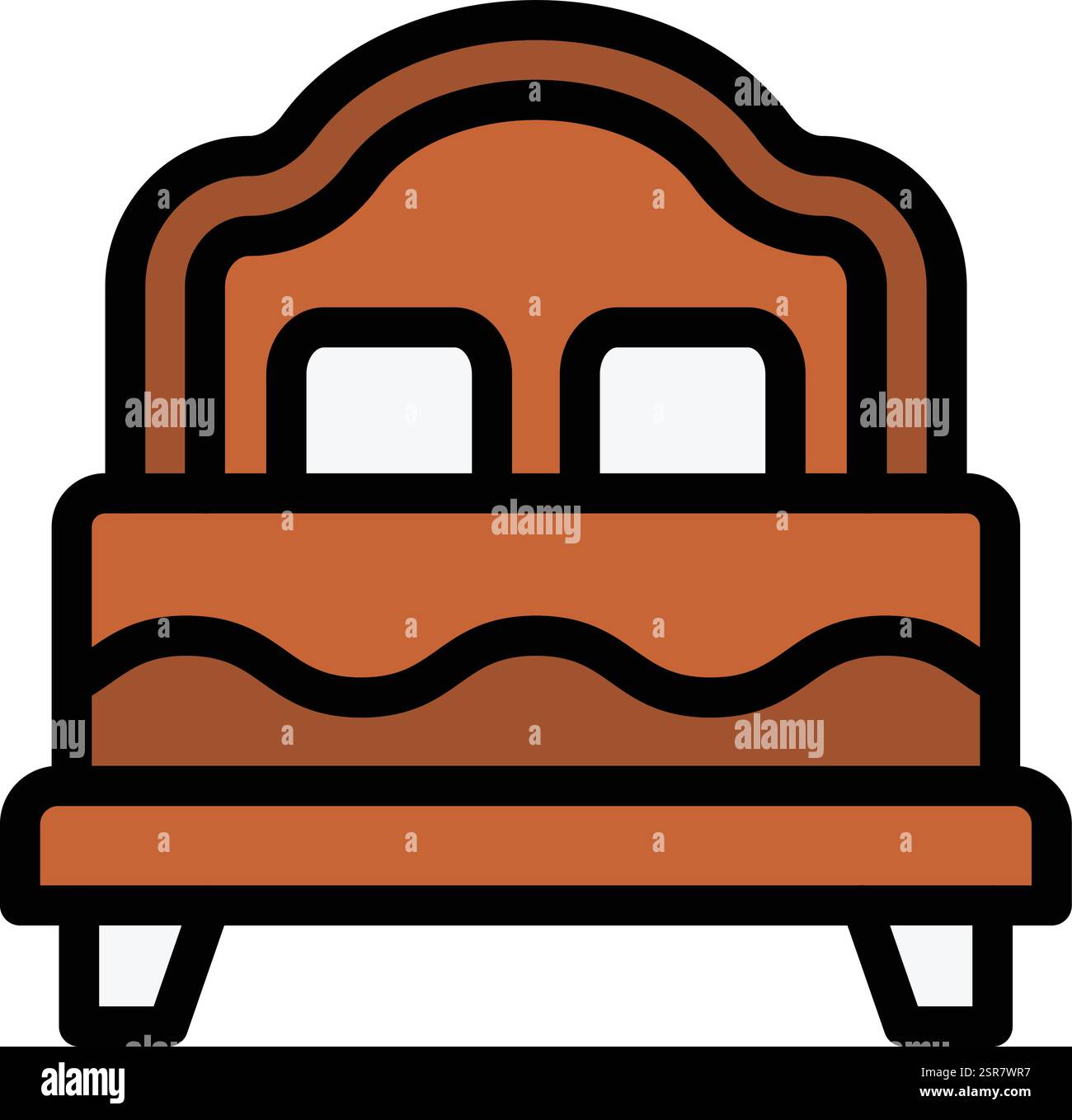 Double Bed Vector Icon Design Illustration Stock Vector Image & Art - Alamy