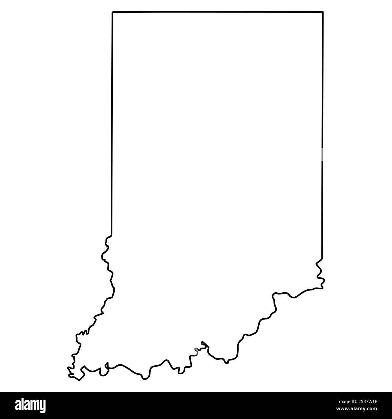 Black and White Outline, Map of Indiana Stock Vector Image & Art - Alamy