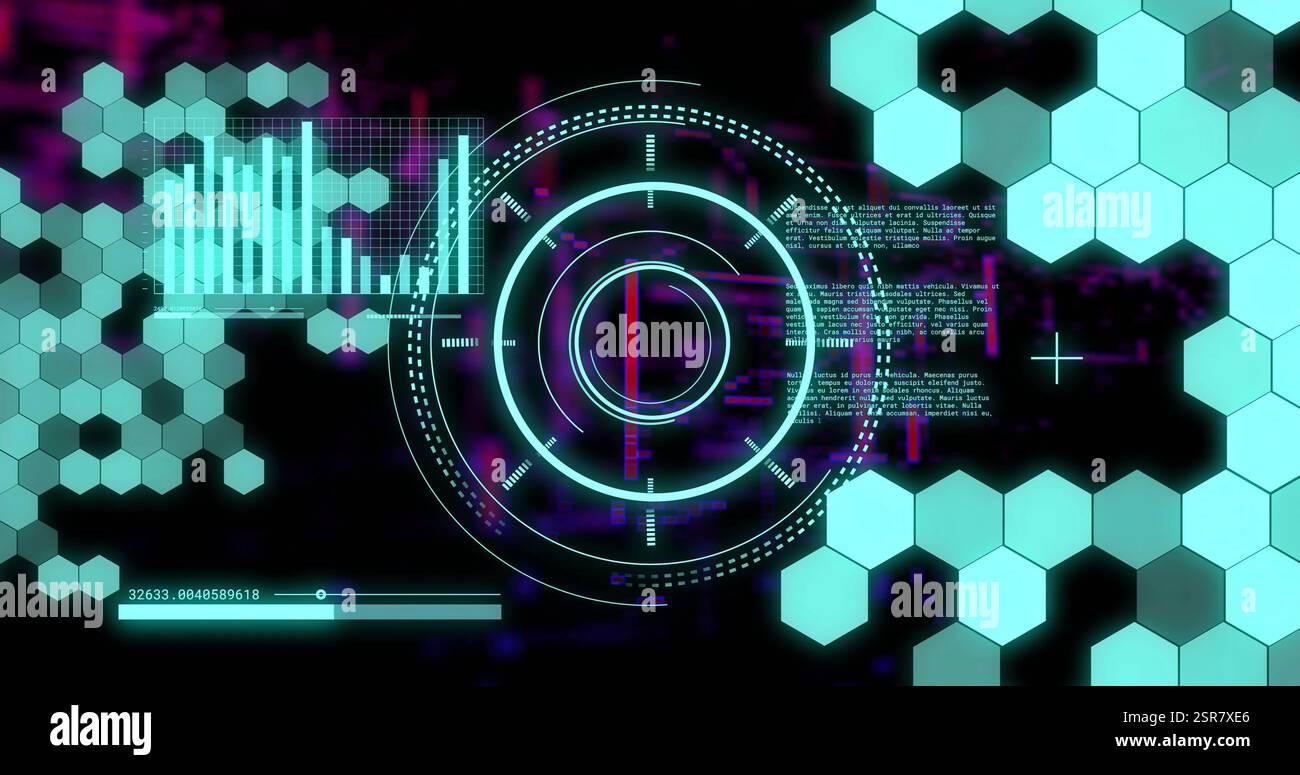 Image of scope scanning over diagrams and data processing Stock Photo - Alamy