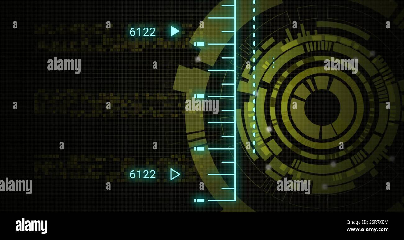 Image of scope scanning over diagrams and data processing Stock Photo - Alamy