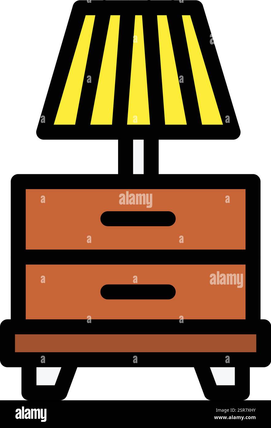 Bedside lamp vector line Cut Out Stock Images & Pictures - Alamy