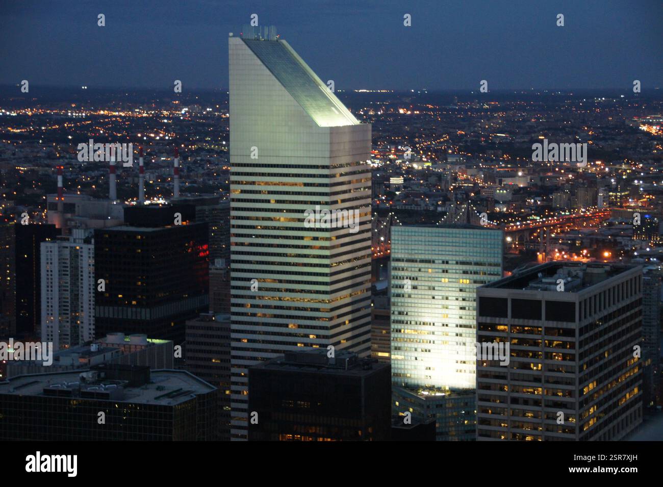 A dazzling view of the Citigroup Center in New York, Manhattan. The art ...