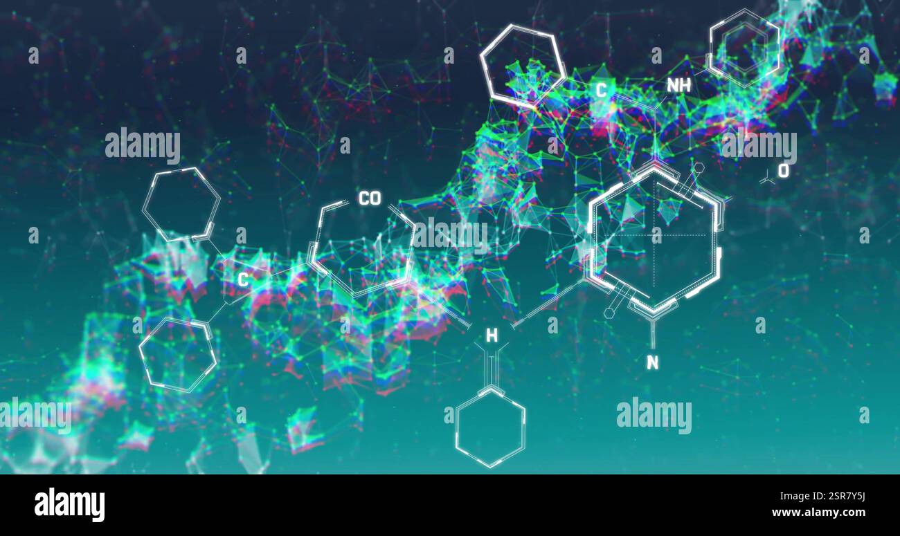Image of chemical formula over dna strand Stock Photo - Alamy