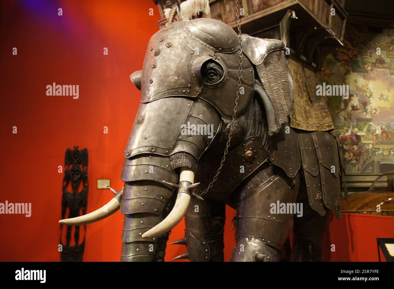 In a New York, Manhattan museum exhibit, a magnificent statue of an ...