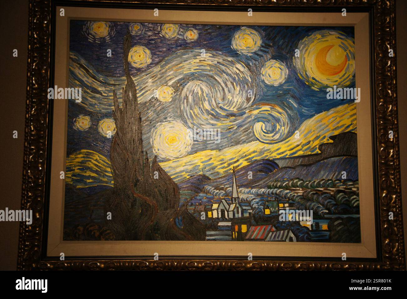 New York, Manhattan. A reproduction of Vincent van Gogh's "The Starry ...