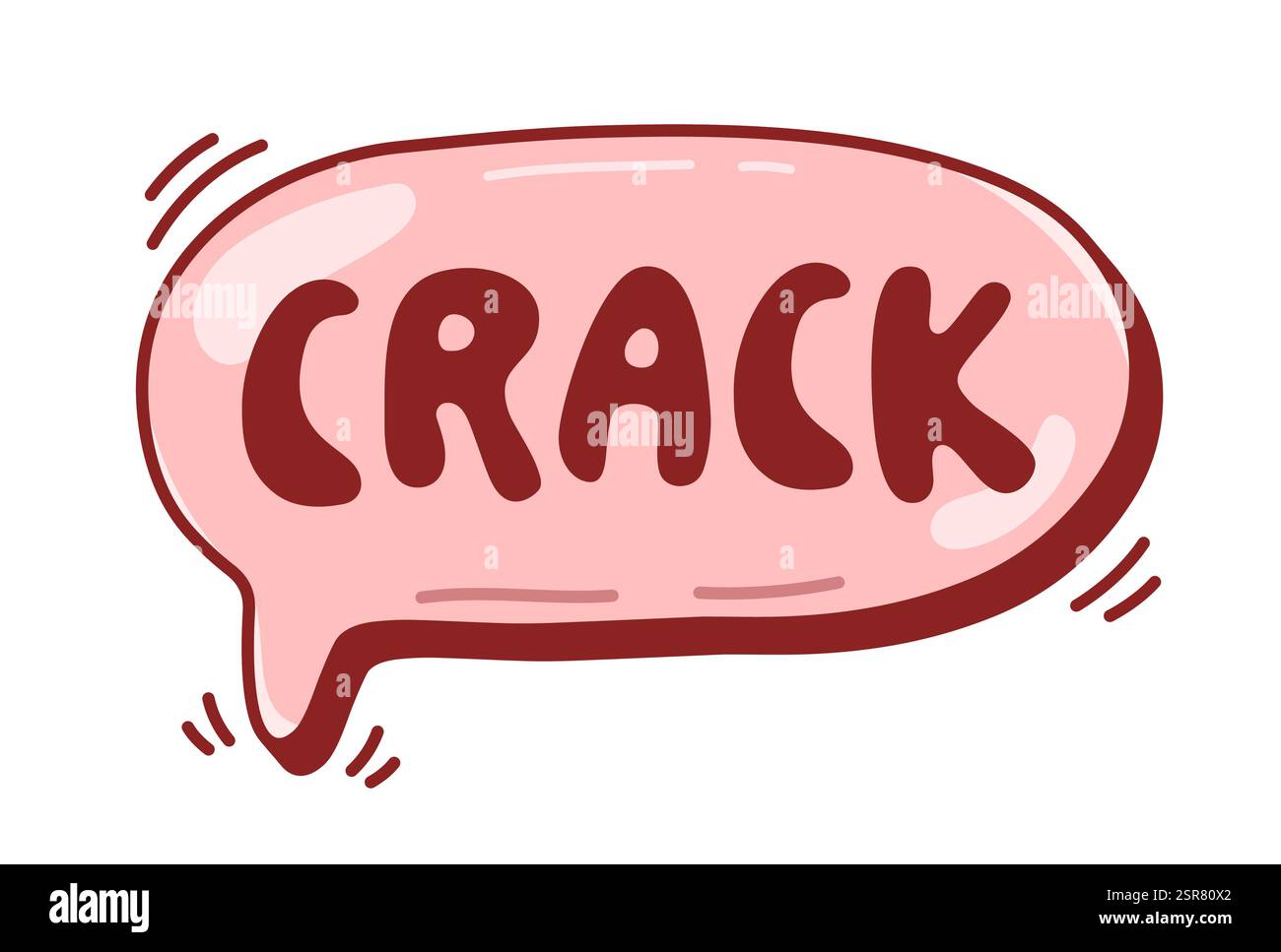 Comics speech bubble with crack text. Vector color cartoon illustration ...