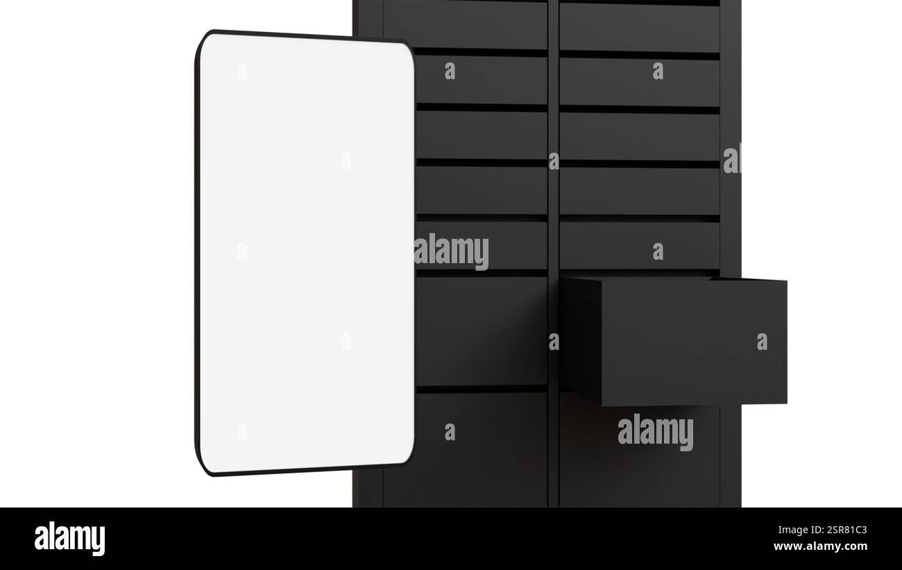 Automatic mailbox for issuing parcels city and white screen on the ...