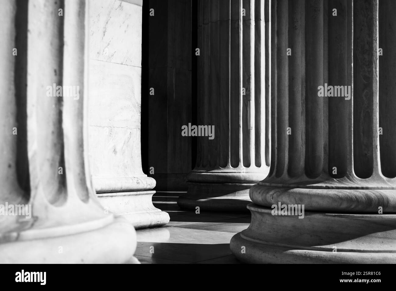 Neoclassical columns in black and white Stock Photo - Alamy