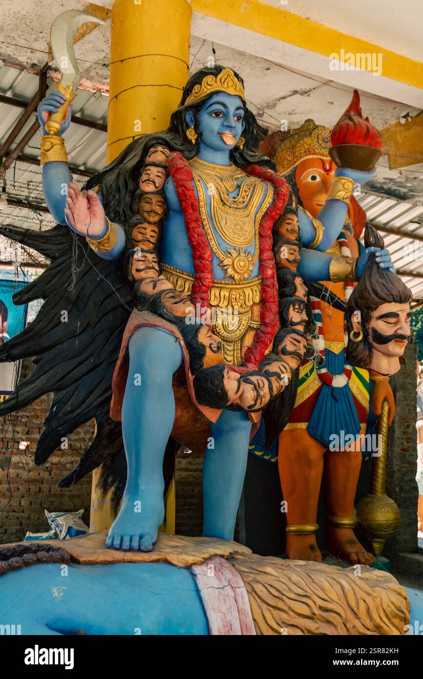 Nov.3rd2024. Uttarakhand India. Statue of Goddess Kali with a necklace ...