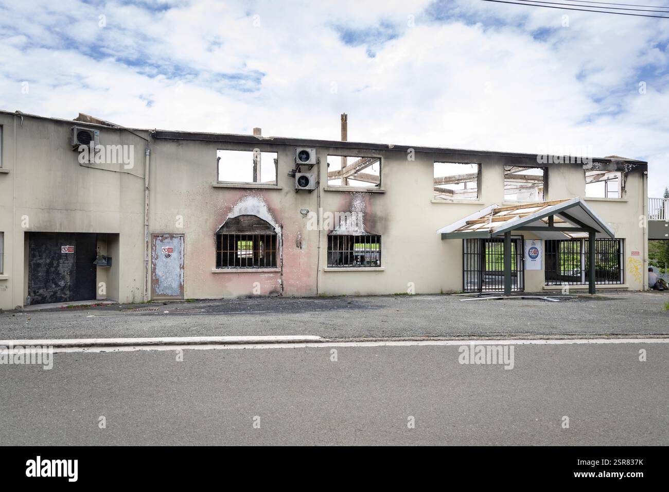 Building destroyed at Magenta district of Noumea on the French Pacific ...