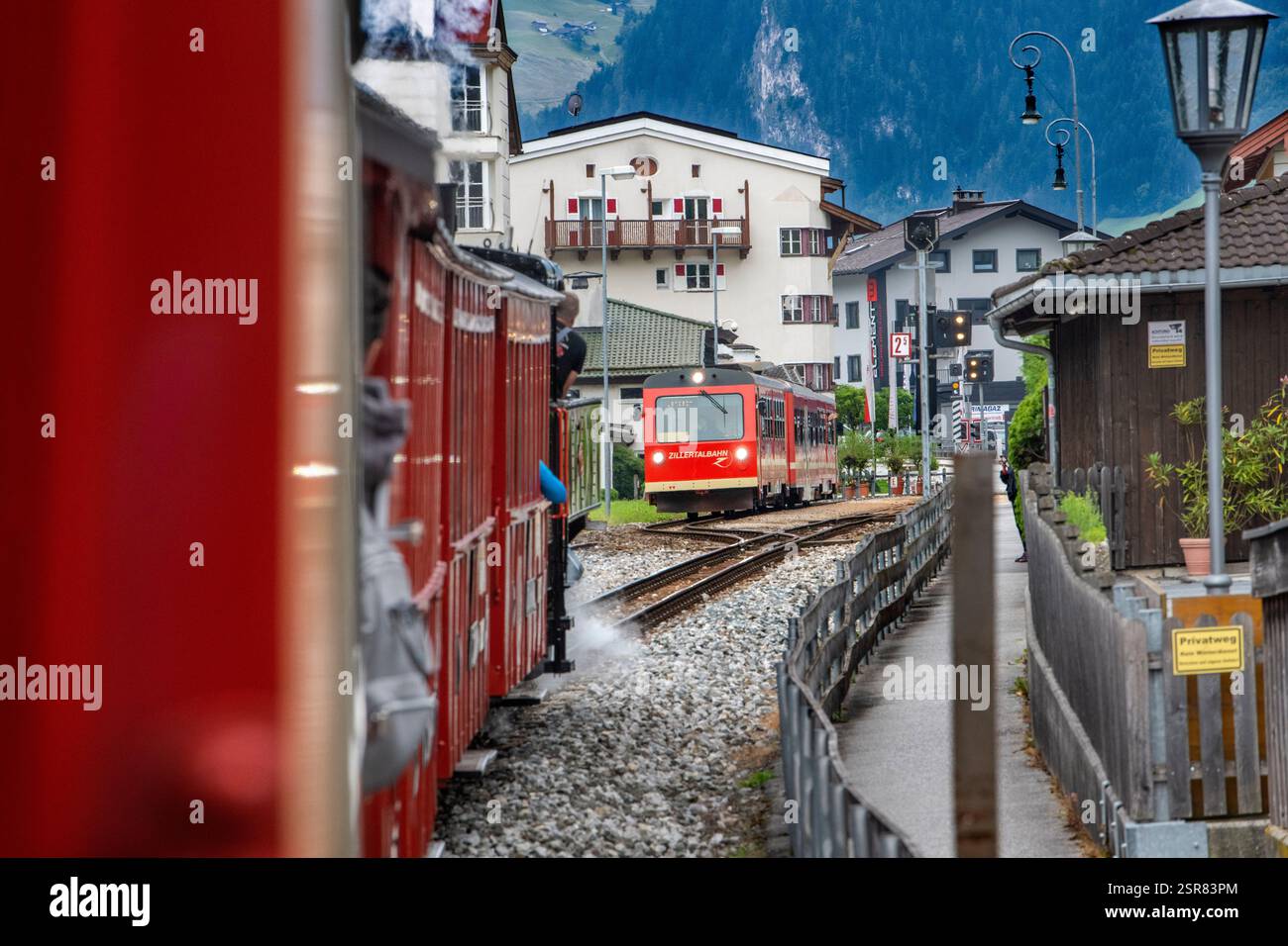 Zell am Ziller train station, Zillertal Railway or Zillertalbahn ...