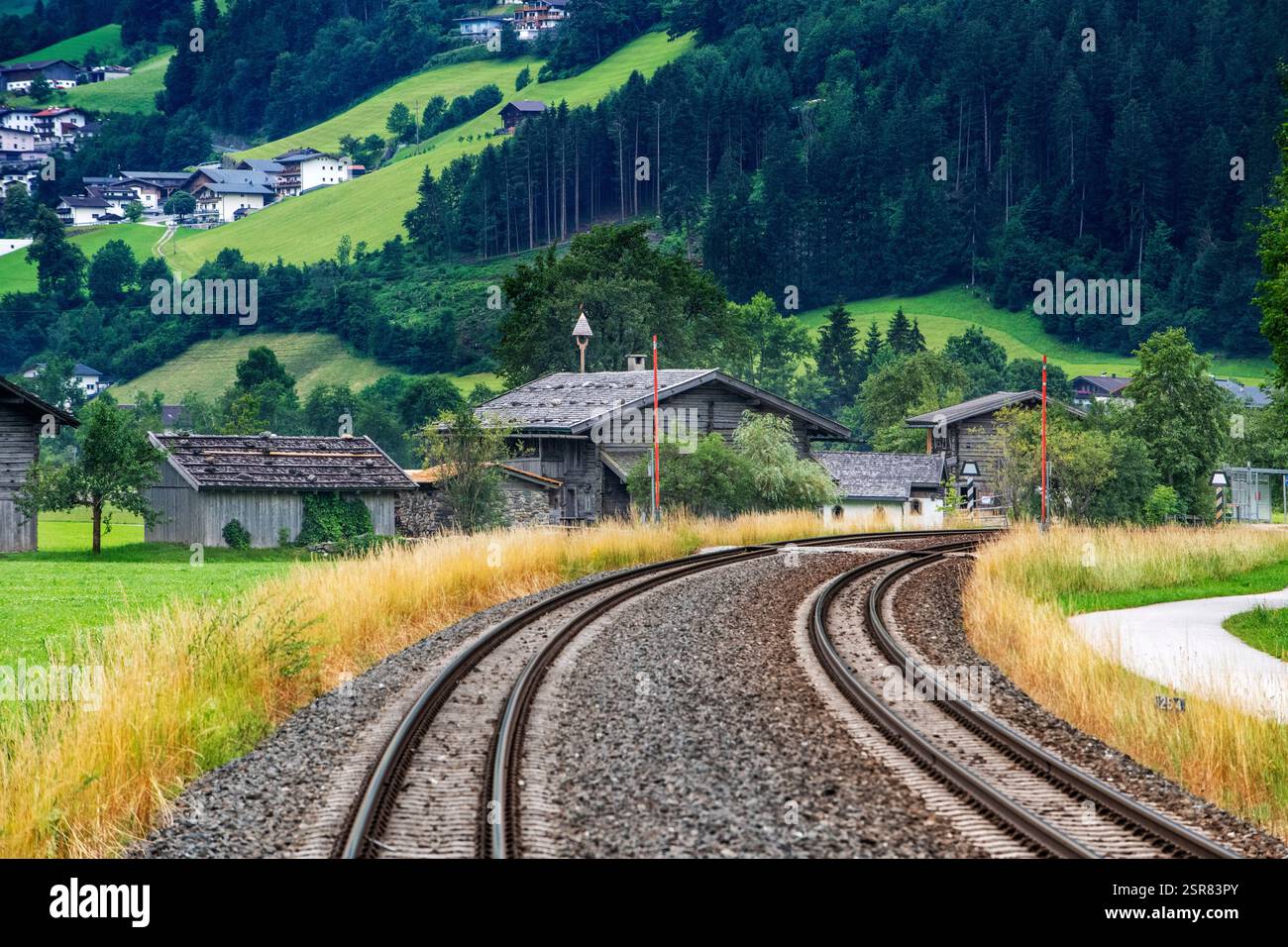 Zillertal Railway or Zillertalbahn, Zillertal Valley, Jenbach, Tyrol ...