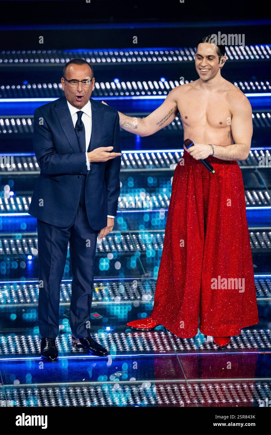 Carlo Conti, Mahmood 75th Italian Song Festival of Sanremo Mahmood ...