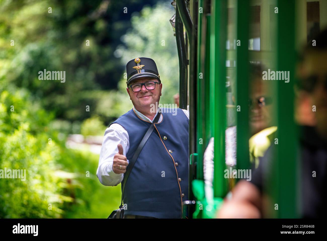 Staff of tickets train, Historical steam locomotive, Jenbach station ...