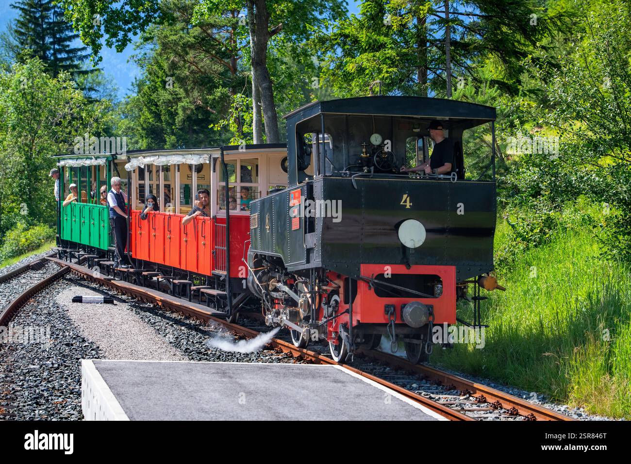 Historical steam locomotive, Jenbach station, Tirol, Austria ...