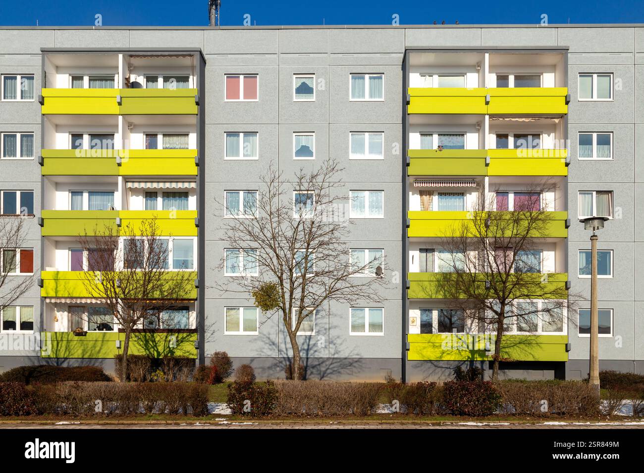 facade of prefabricated DDR architecture in east Germany Stock Photo - Alamy