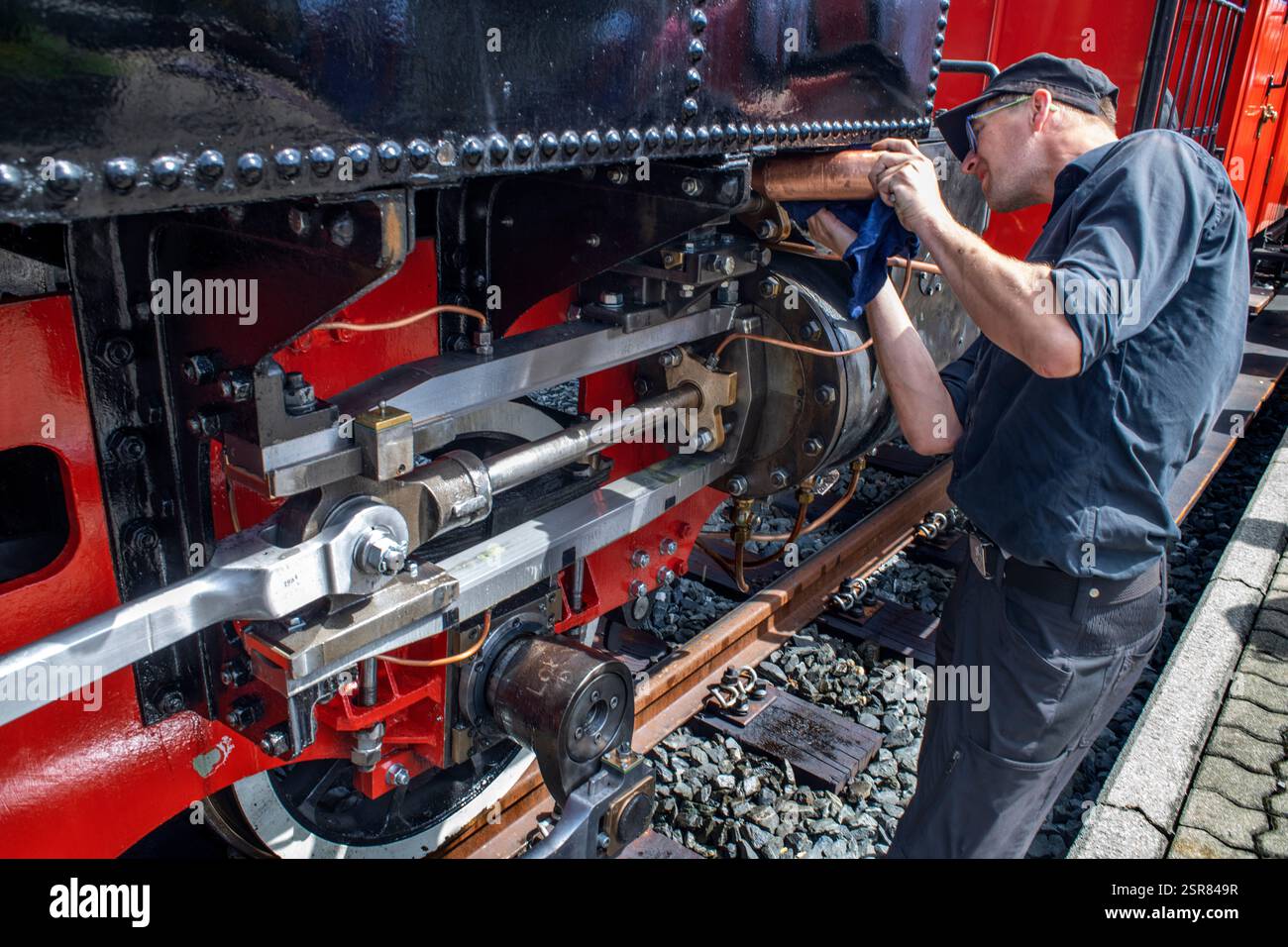 Historical steam locomotive, Jenbach station, Tirol, Austria ...
