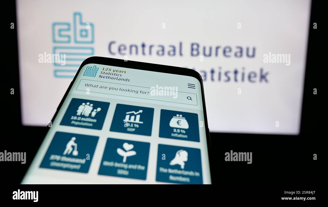 In this photo illustration, a mobile phone with the website of Dutch ...