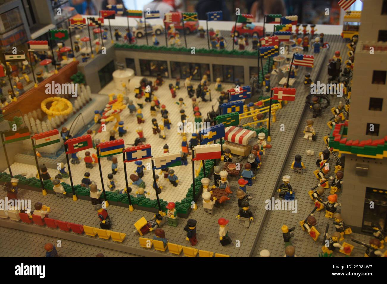 Manhattan skyline stacked high. A Lego replica captures the city's ...