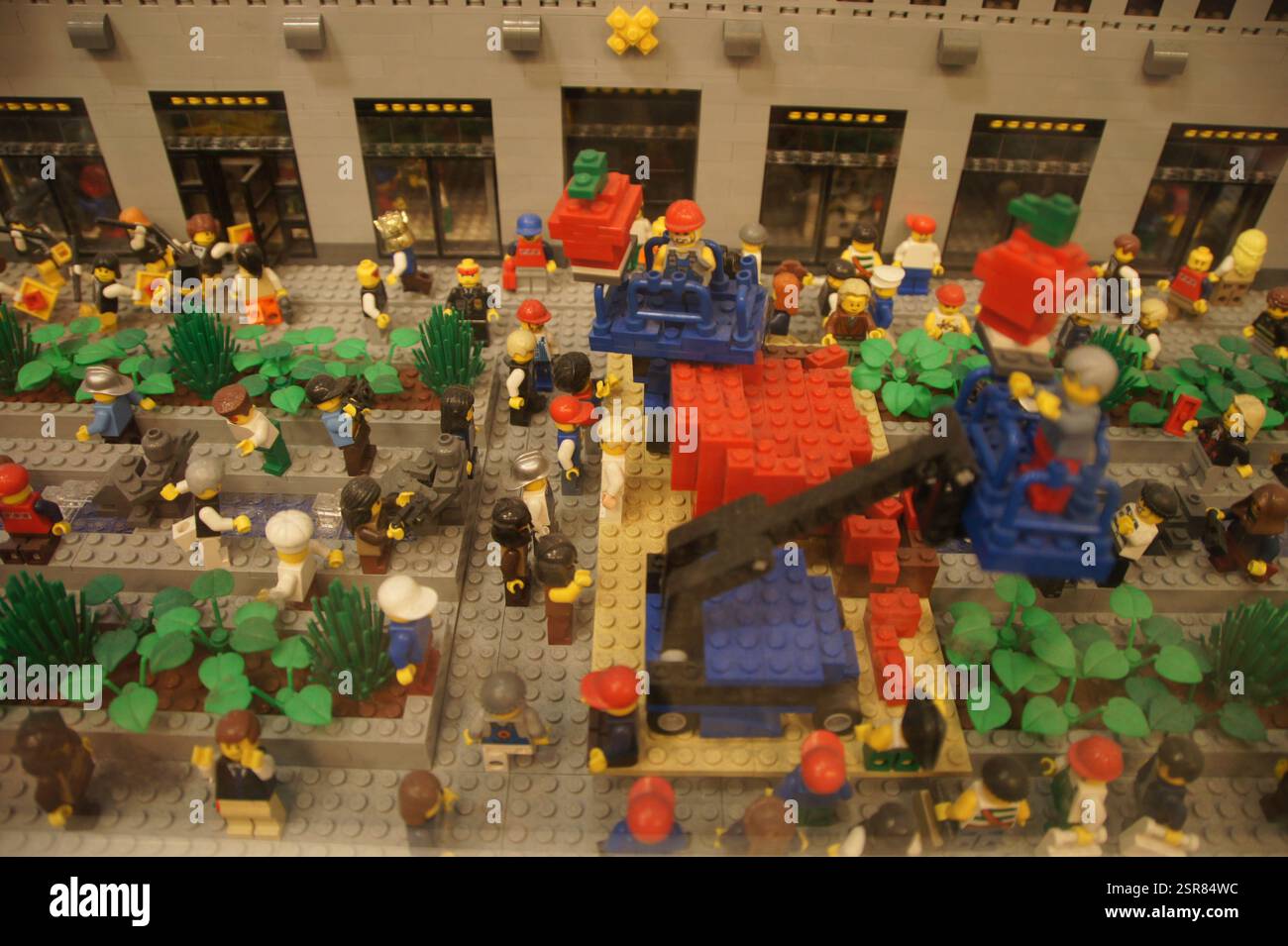 Manhattan in miniature. A jumble of colorful Lego bricks, some ...