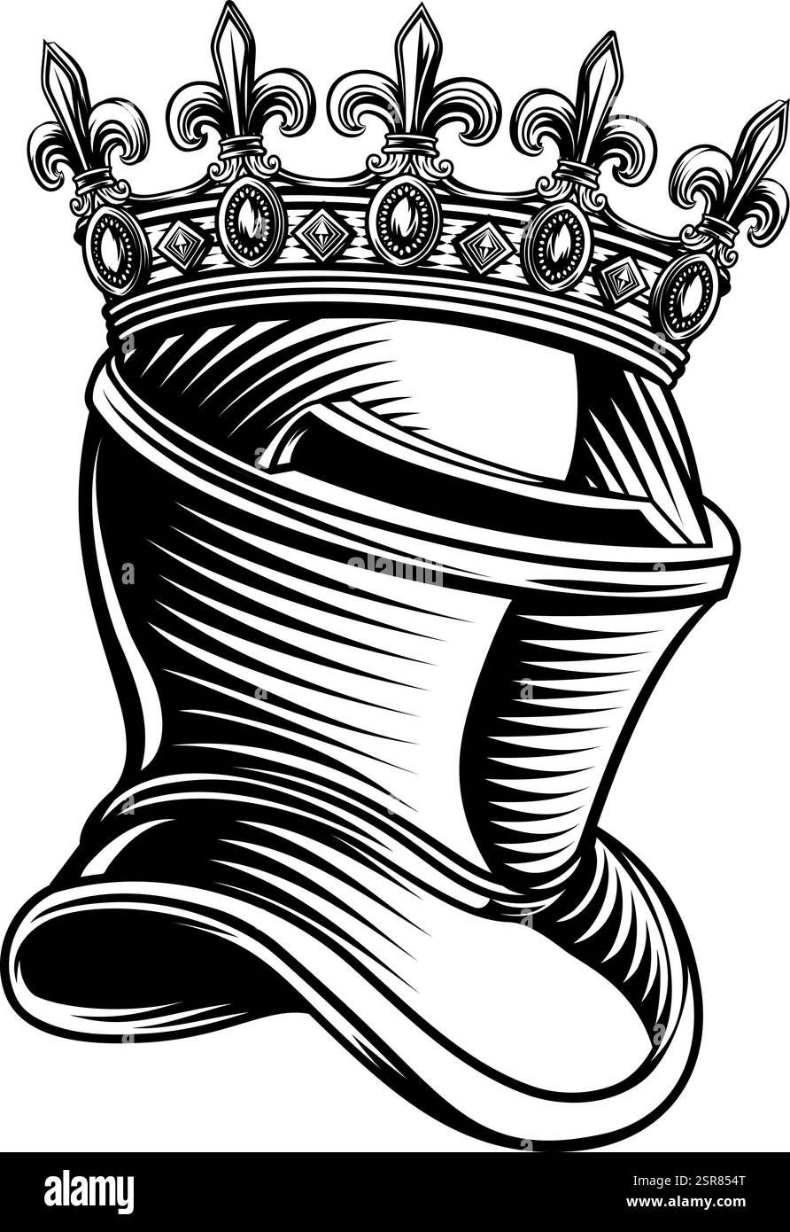 Knight Helm Medieval Helmet Vintage Woodcut Style Stock Vector Image ...