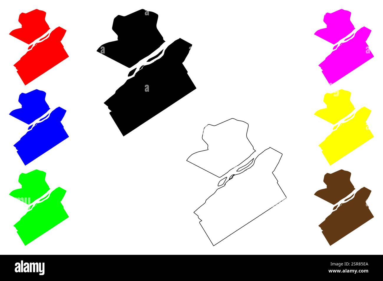 Beni Suef city (Arab Republic of Egypt, Beni Suef Governorate) map vector illustration, scribble ...