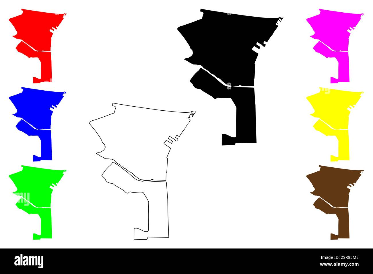 Port Said city (Arab Republic of Egypt) map vector illustration ...