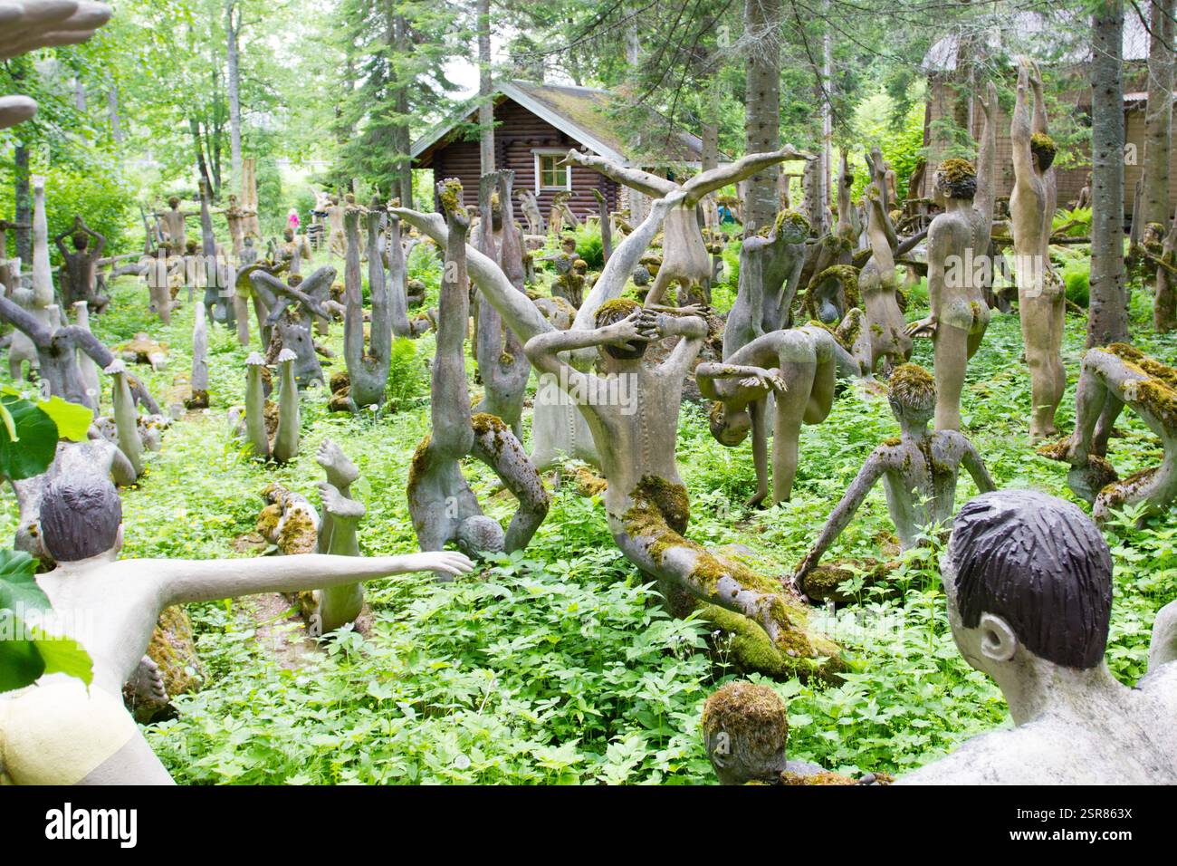A surreal outdoor installation at Parikkala Sculpture Park, featuring ...