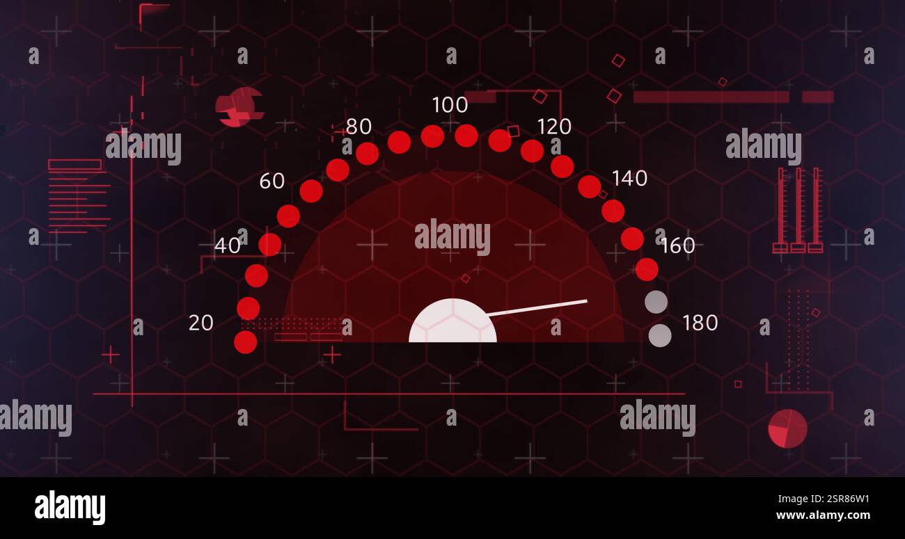 Image of speedometer on dark background Stock Photo - Alamy